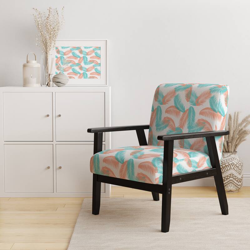 Designart "Retro Tropical Foliage II" Upholstered Mid-Century Accent ...
