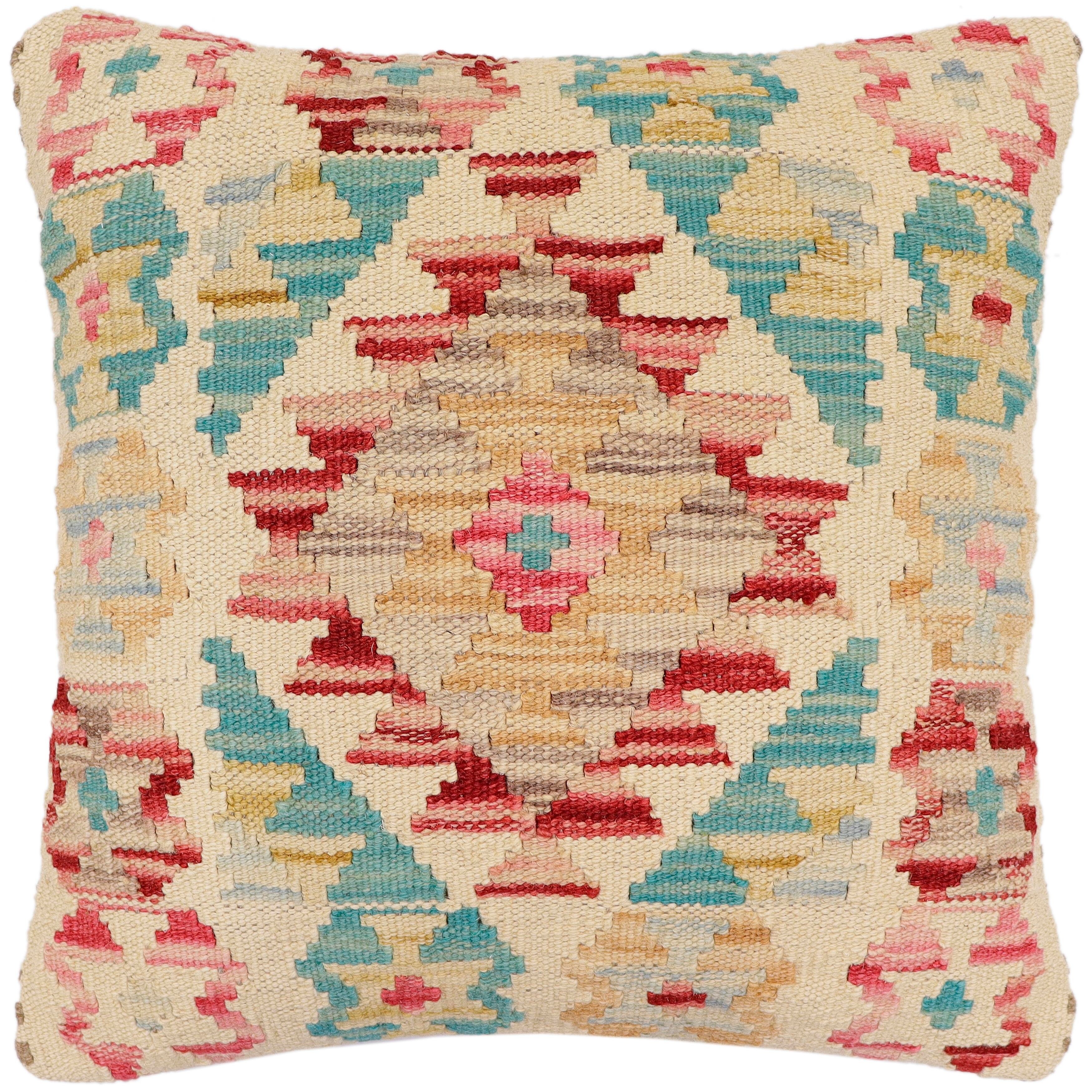Rustic Kristine Turkish Hand-Woven Kilim Pillow - 18'' x 18'' - Bed ...