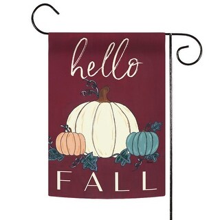 White Blue Hello Fall Gourds Outdoor Double Sided Flag 18"x12.5" - Bed ...