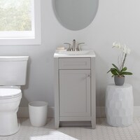Spring Mill Cabinets 18" Wyre 1-Door Bathroom Vanity With White Sink ...