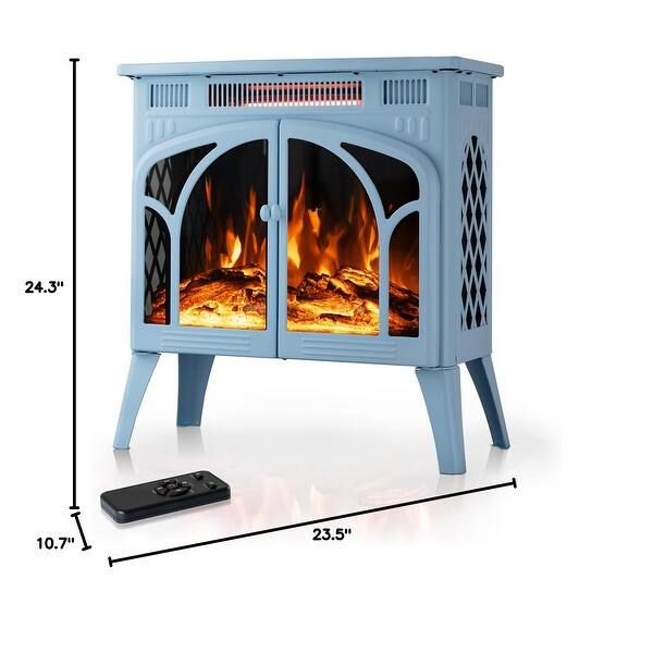 24Inch Electric Fireplace Stove, Free-Standing Infrared Stove ...