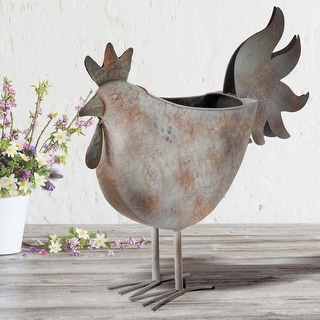 Metal Rooster Planter 19 " - Bed Bath & Beyond - 39942939