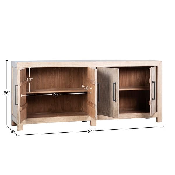 Evie 84-inch Reclaimed Pine 4-Door Sideboard - N/A - Bed Bath & Beyond ...