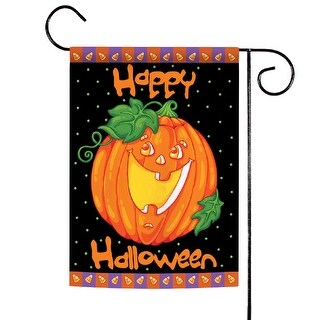 Jack-O-Lantern "Happy Halloween" Outdoor Garden Flag 18" x 12.5" - Bed ...
