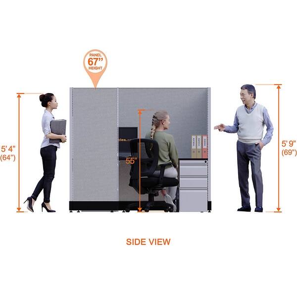 Modular Office Desk Furniture 67H 4pack Cluster Powered Cubicles - Bed ...