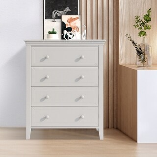 Laura White Solid Wood Dresser/Chest with Ample Storage - Bed Bath ...