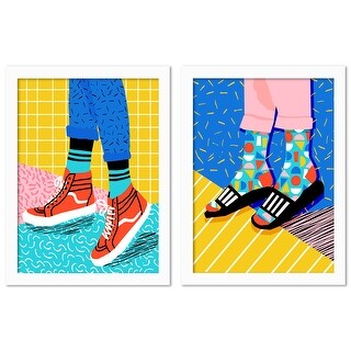 Toe Drag by Wacka Designs - 2 Piece White Framed Print Set - Bed Bath ...