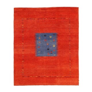 Canvello Handmade Blue And Red Area Rug - 6'10" x 8'3" - Red - Blue - 8 ...