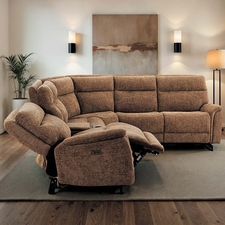 Furniture of America Zorelli Modern Fabric Oversized Seating Power ...