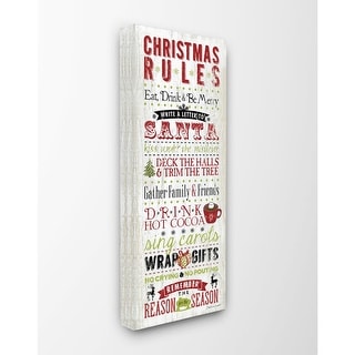 Stupell Christmas Rules Typography, Proudly Made in USA - 17 x 40 - Bed ...