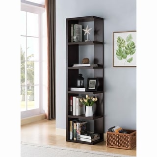 Display/Storage Cabinet, Open Back Cabinet with 5 Shelves- Red Cocoa ...