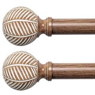 Decorative Window Curtain Rods with Imitation Wood Grain Leaf Pattern ...