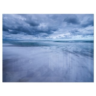 Stormy Clouds Over Ocean - Modern Seascape Glossy Metal Wall Art - Bed ...