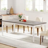 71 Inch Farmhouse Dining Table for 6-8, Rectangular Wood KitchenTable ...