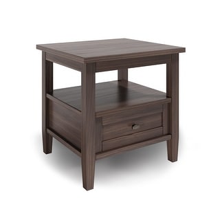 SOLID WOOD 20 inch Wide Rectangle End Table with Storage, 1 Drawer, 1 ...