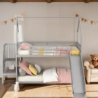 Convertible Slide and Staircase Bunk Bed House Bed - Bed Bath & Beyond ...