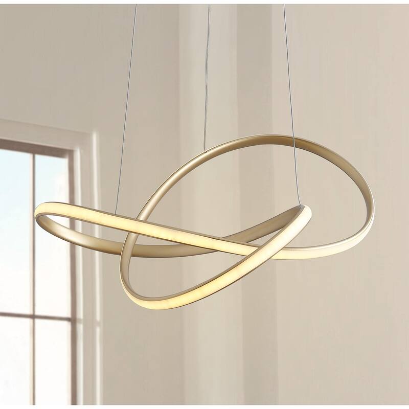Modern 1-Light Wavy Line Design LED Pendant Lighting Fixture - On Sale ...