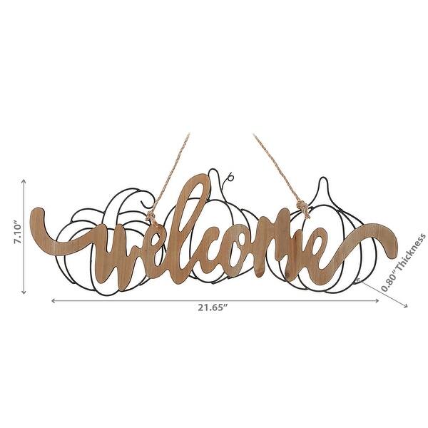 Metal Wired Pumpkin With Cut Out Welcome - Bed Bath & Beyond - 38445766