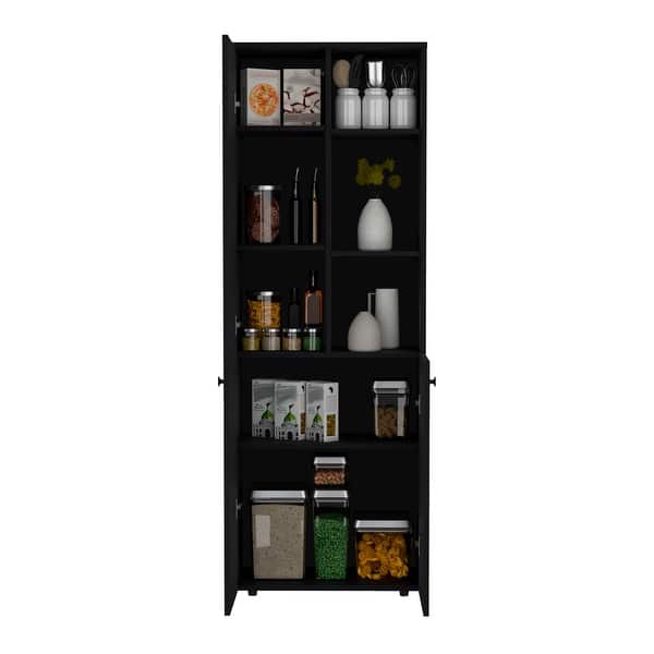 TUHOME Konik 67-Inch High Storage Cabinet Kitchen Pantry With Three ...