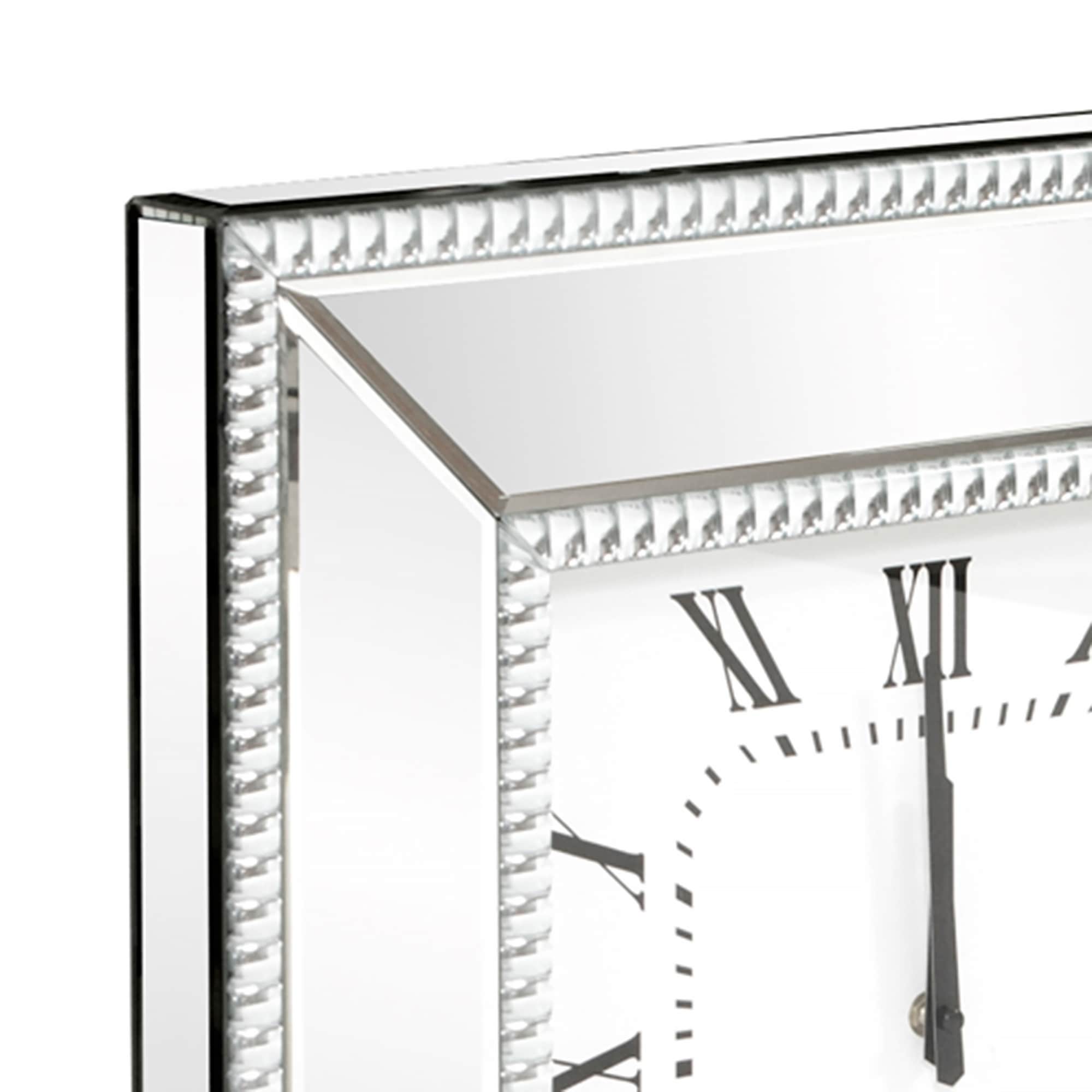 mirrored wall clock square