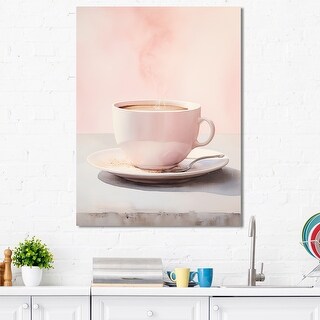 Designart "Pink Tea Sip Of Serenity I" Coffee Wall Art - Bed Bath ...
