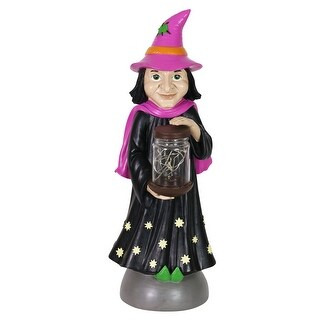 Exhart Friendly Witch Statuary with LED Sparkle Light Jar and Battery ...