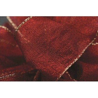 Sheer Red With Gold Frost Wired Ribbon - Bed Bath & Beyond - 36879993