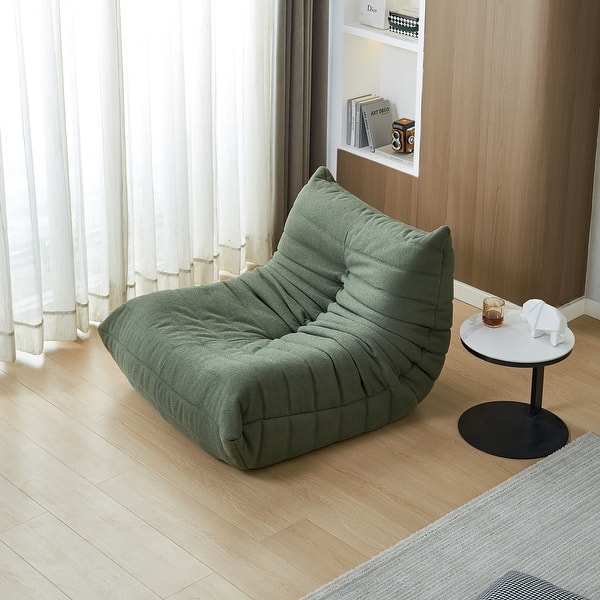 Fireside Chair, Soft Lounge Chair Lazy Floor Sofa Accent Bean Bag Couch ...