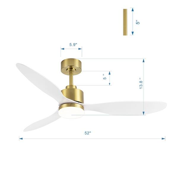 52 Inch LED Ceiling Fan with Lights Remote(3-Blade) - Bed Bath & Beyond ...