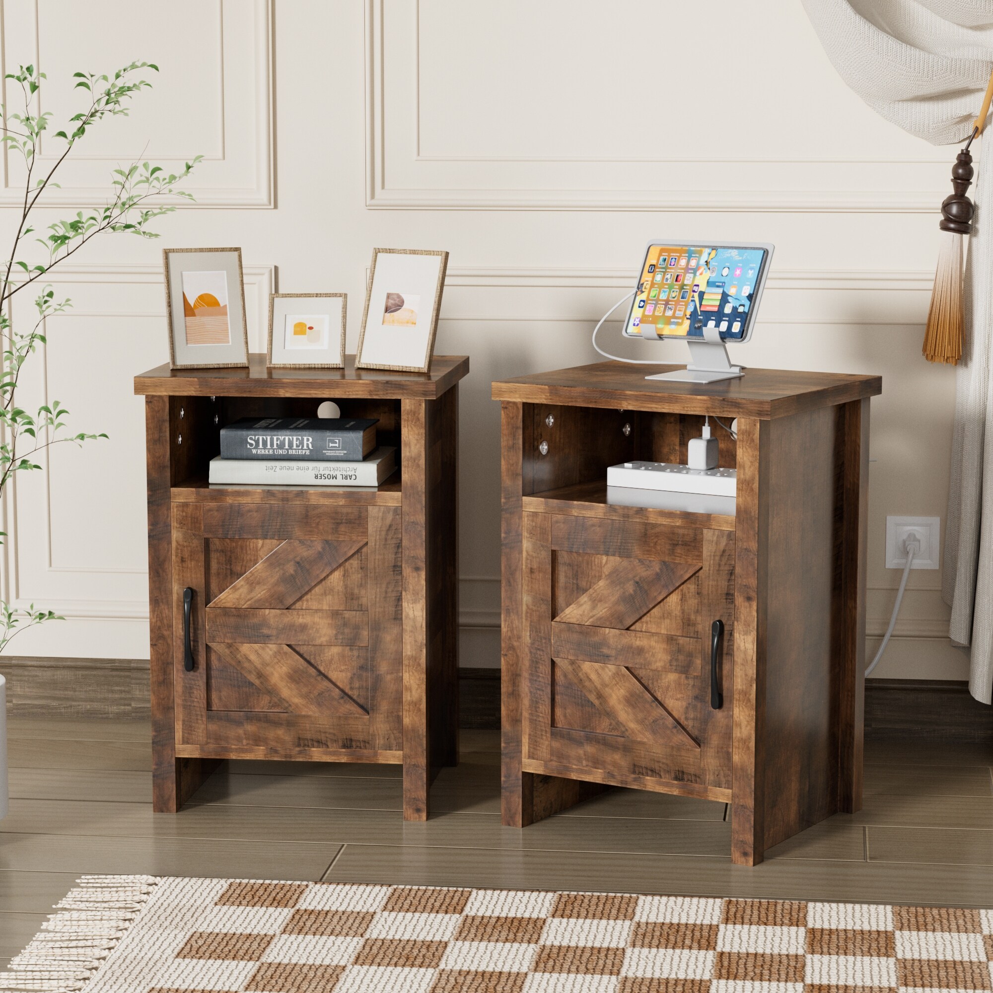 Rustic night stand set store