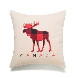 Buffalo Check Moose With Canada And Microgel Feather Like Insert Pillow ...