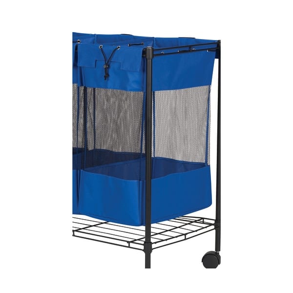 Household Essentials Rolling Triple Laundry Sorter on Wheels, Black ...