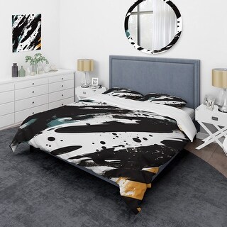 Designart "Black and White Abstract collages enchantment" Abstract ...