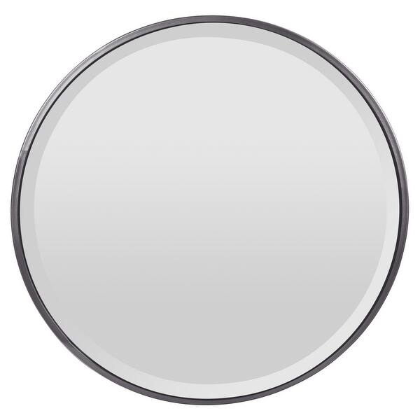 Plutus Brands Wall Mirror- Gun Metal in Silver Metal - Bed Bath ...