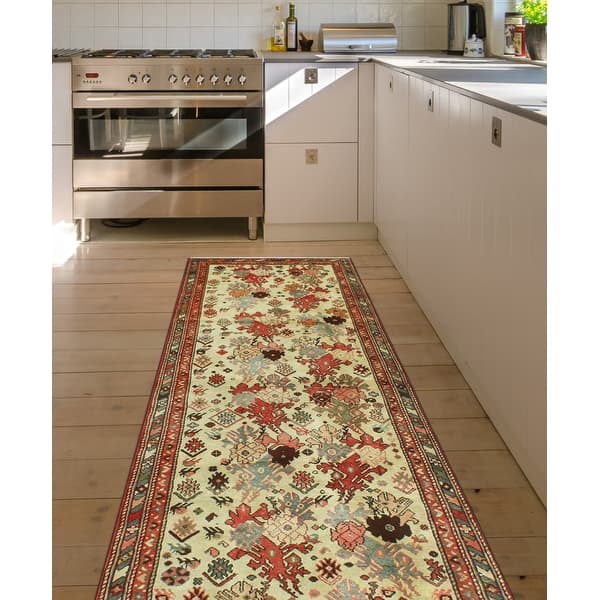 Fine Vintage Distressed Jordy Beige/Rust Runner - 3'5" x 9'11" - Bed ...