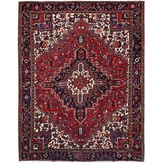 Shahbanu Rugs Locomotive Red Vintage Heriz Persian Charming Village ...