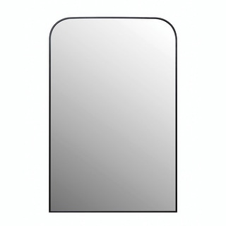 Rounded Edge Rectangle Metal Framed Wall Mirror - 42.1"L x 1.1"W x 65.0 ...