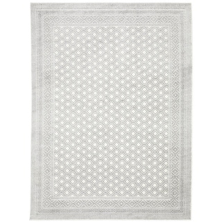 Montauban White Grey Border Distressed Casual Area Rug - Bed Bath ...