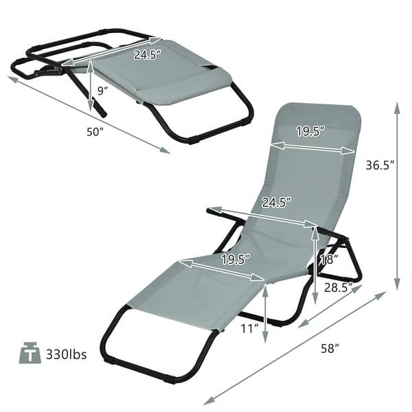 Costway 2 PCS Patio Folding Lounge Chair Rocker Zero Gravity Sun-Chair ...