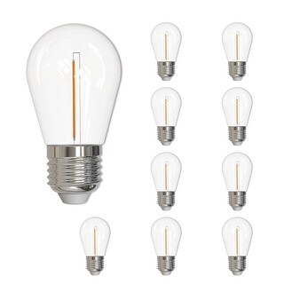 Bulbrite LED Filament Pack of (10) 1 Watt Dimmable S14 Light Bulbs with ...