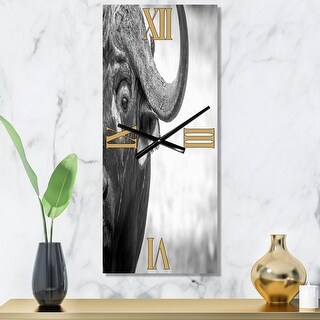 Designart 'Monochrome Portrait Of Buffalo III' Farmhouse wall clock ...