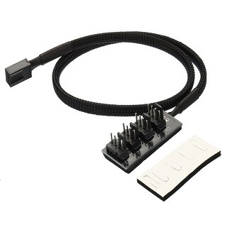 PWM Fan Splitter Cable 11.8" PC Fan Power Extension Cable Hub 1 to 4 ...