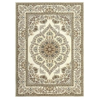 Washable Boho Floral Medallion Area Rug, 8x10 Non-Slip Soft Low-Pile ...