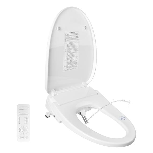 DeerValley Elongated Electronic White Bidet Toilet Seat with Wireless ...