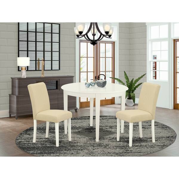 Dining Table Set Includes Round 42 Inch Table and Parson Chairs in ...