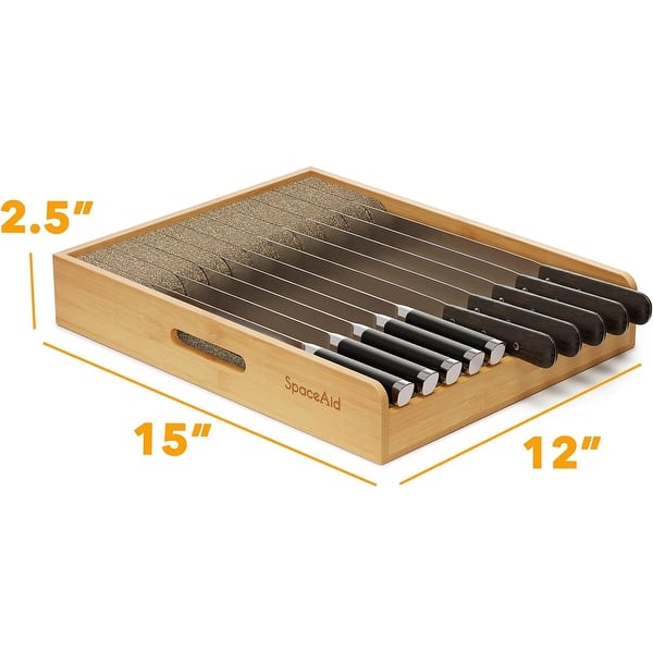 Kitchen Steak Knives Holder Organizers Block for Drawer in Storage ...