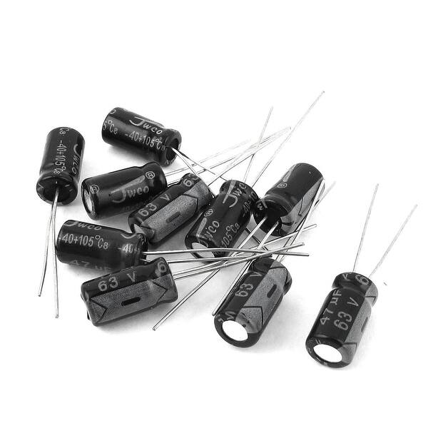 10 Pcs 63V 47uF 105C Radial Lead Electrolytic Capacitor 6mm x 12mm ...