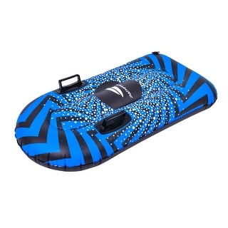 38" Inflatable Black and Blue Ride-On Pool Float or Snow Tube - Bed ...