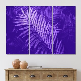 Designart "Macro Of Fern Ultra Violet Purple Bush Leaves" Tropical ...