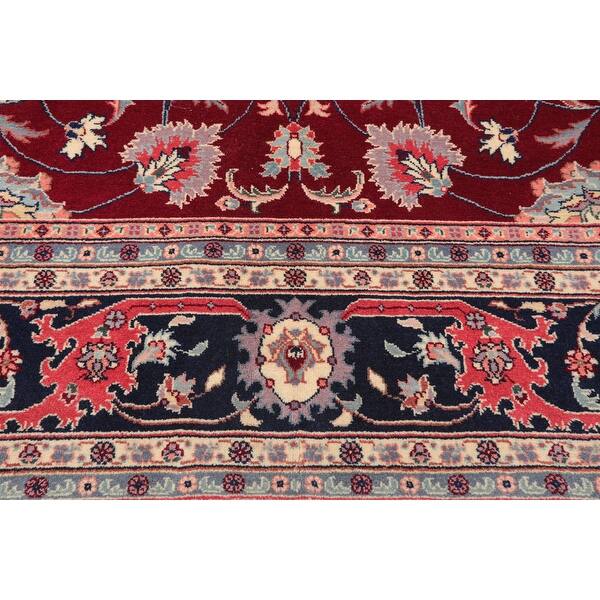 Hand Knotted Kashan Burgundy Wool Traditional Oriental Area Rug (9x12 ...